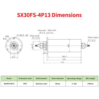 China IP68 Watertight Stainless Steel Slip Ring 0-24V 4-Way Signal Transmission for Underwater Equipment for sale