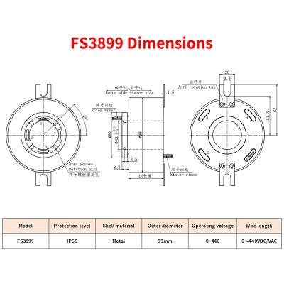 China IP65 Waterproof Electric Slip Ring with 38.1mm Center Hole and 250rpm Speed for Industrial Applications for sale
