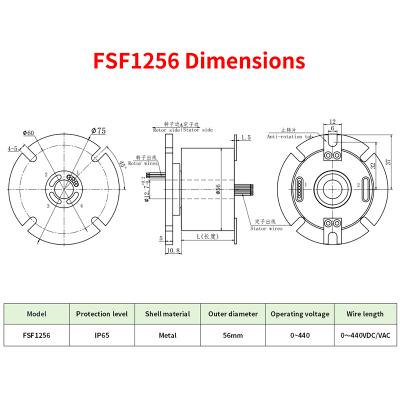 China IP65 Micro Flange Watertight Slip Ring with 12.7mm Center Hole and 56mm Outer Diameter for Industrial Applications for sale