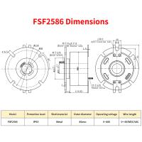 China FSF2586 IP65 Flange Waterproof Slip Ring with 25.4mm Bore and 86mm Diameter for Outdoor Equipment for sale