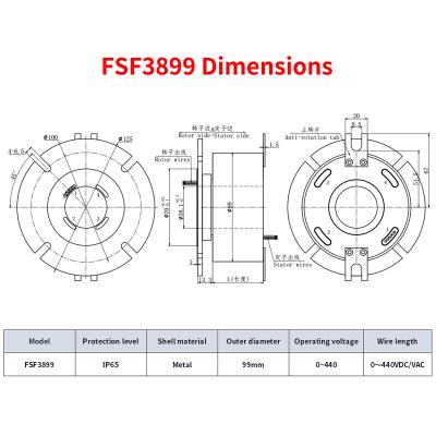 China IP65 Flange Waterproof Slip Ring with 38.1mm Center Hole and 440V Rating for Industrial Rotating Systems for sale