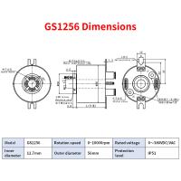 China GS1256 Series 12.7mm Center Hole High Speed Rotary Joint - 10,000 RPM, 380VAC/VDC, Compact 56mm Design for sale