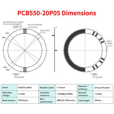 China 550mm Large Aperture PCB Slip Ring 20 Channel 5A 10rpm for Industrial Automation Equipment for sale