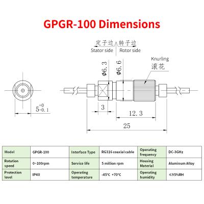 China RG316 Single Channel RF Slip Ring DC-3GHz Frequency 100rpm Speed Aluminum Housing for Radar and Satellite Systems for sale