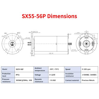 China 55mm OD Flanged Gigabit Ethernet Rotary Joint with 1000M Bandwidth and 100 RPM Speed for Encoder Signals for sale