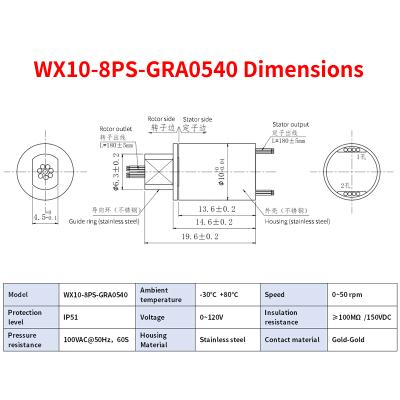 China 10mm OD Micro Ethernet Cap-Type Slip Ring with 100M Bandwidth and 50rpm Speed for Industrial Automation for sale