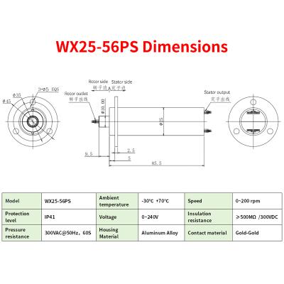 China 25mm OD Gigabit Ethernet Hybrid Slip Ring with 200 RPM Speed and 26 Channels for Industrial Automation for sale