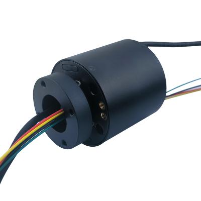China 5A 5-Way 3-Signal Through Bore Slip Ring 12.7mm ID 56mm OD 200 RPM for sale