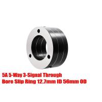 China 5A 5-Way 3-Signal Through Bore Slip Ring 12.7mm ID 56mm OD 200 RPM for sale
