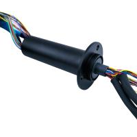 China 32-Way Power and 2-Way Gigabit Network Slip Ring with 25mm OD Aluminum Alloy Housing for 200 RPM Operation for sale