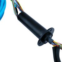 China 32-Way Power and 2-Way Gigabit Network Slip Ring with 25mm OD Aluminum Alloy Housing for 200 RPM Operation for sale
