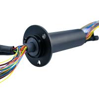 China 32-Way Power and 2-Way Gigabit Network Slip Ring with 25mm OD Aluminum Alloy Housing for 200 RPM Operation for sale