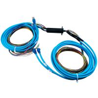 China 32-Way Power and 2-Way Gigabit Network Slip Ring with 25mm OD Aluminum Alloy Housing for 200 RPM Operation for sale