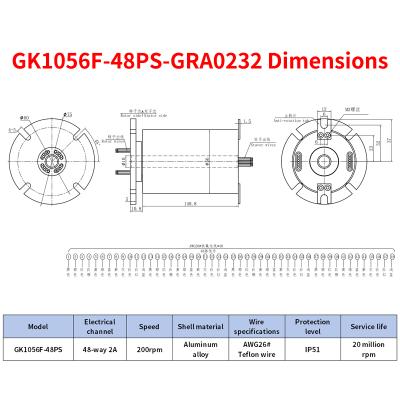 China 48-Way 2A Signal Through Bore Slip Ring 56mm OD 10mm Bore Flange Mount for sale