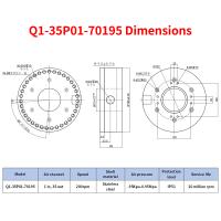 China 1 Inlet 35 Outlet Gas Rotary Union 70mm Center Hole Multi-Channel Pneumatic Distribution for sale