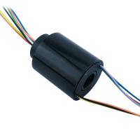 China 8 Channel 2A Miniature Hollow Slip Ring 9mm Center Hole PBT Housing 25mm OD for sale