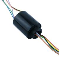 China 8 Channel 2A Miniature Hollow Slip Ring 9mm Center Hole PBT Housing 25mm OD for sale