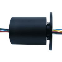 China 12 Channel 2A Hollow Flange Slip Ring 380V IP51 12.7mm Bore Black Aluminum Alloy for sale