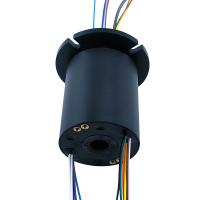 China 12 Channel 2A Hollow Flange Slip Ring 380V IP51 12.7mm Bore Black Aluminum Alloy for sale