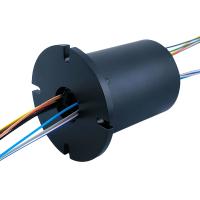China 12 Channel 2A Hollow Flange Slip Ring 380V IP51 12.7mm Bore Black Aluminum Alloy for sale