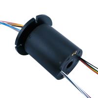 China 12 Channel 2A Hollow Flange Slip Ring 380V IP51 12.7mm Bore Black Aluminum Alloy for sale