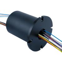 China 12 Channel 2A Hollow Flange Slip Ring 380V IP51 12.7mm Bore Black Aluminum Alloy for sale