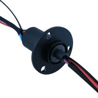 China 14 Channel 22mm OD PBT Flange Slip Ring 2x10A 12 Signal for Automation for sale