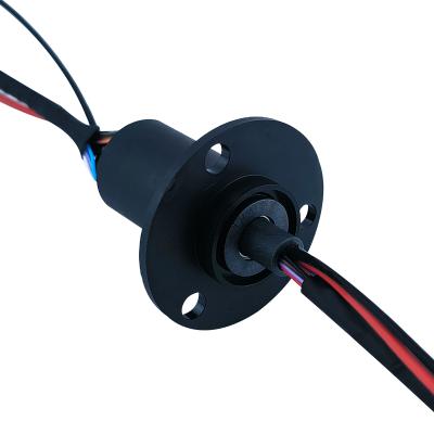 China 14 Channel 22mm OD PBT Flange Slip Ring 2x10A 12 Signal for Automation for sale
