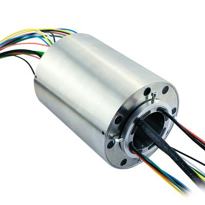 China 25-Channel IP67 Waterproof Slip Ring 50mm ID Stainless Steel Rotary Electrical Connector for sale