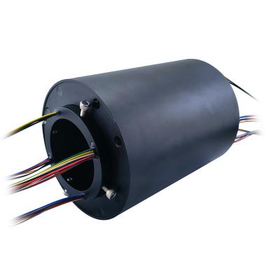 China 42 Channel Through Bore Slip Ring 250 RPM 220V Black Aluminum Alloy Housing for sale