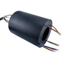 China 42 Channel Through Bore Slip Ring 250 RPM 220V Black Aluminum Alloy Housing for sale