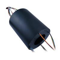 China 42 Channel Through Bore Slip Ring 250 RPM 220V Black Aluminum Alloy Housing for sale