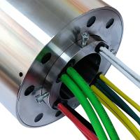 China 28-Channel IP67 Waterproof Gigabit Ethernet Slip Ring 50mm Aperture Stainless Steel 75A for sale