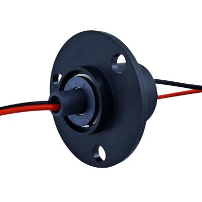 China 22mm Ultra-Compact Flange Conductive Slip Ring 2-Way 10A Gold-Gold Contacts 380V for sale