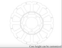 China 10 Pole Stator Core Laminations Material 20mm 40mm 60mm Brushless AC Servo Pack for sale