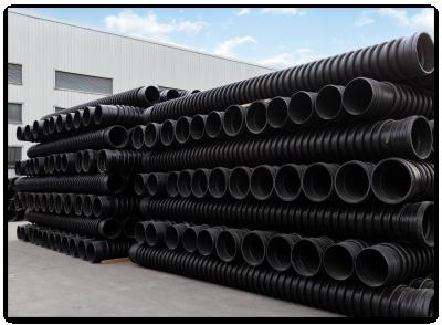 China 200mm To 3000mm HDPE Structured Wall Pipe PN16 Structured Wall Plastic Pipes for sale