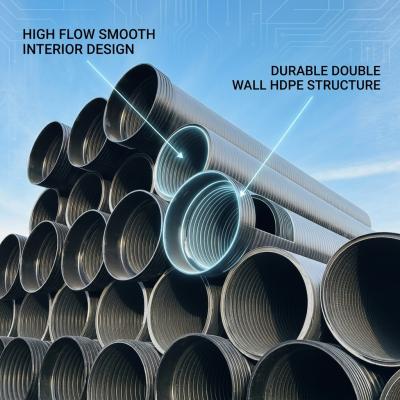 China Double Wall Corrugated HDPE Pipe 200mm-800mm Municipal DWC Drainage Pipe for sale