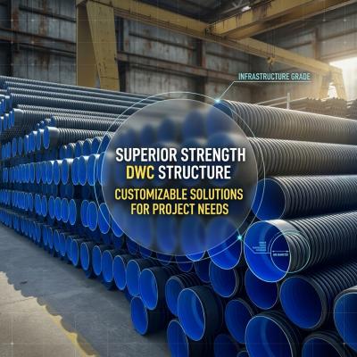China HDPE Double Wall Corrugated Sewer Pipe Lightweight DWC Pipe For Sewage for sale