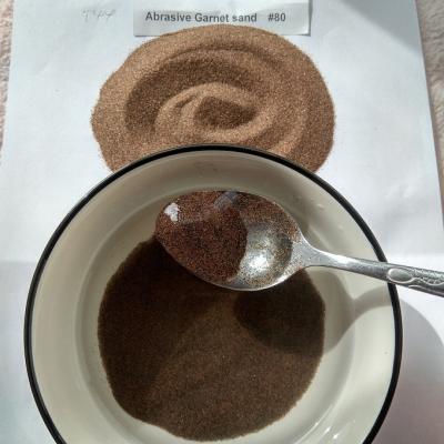 China CNC waterjet cutting Abrasive medium Almandine rock Garnet sand mesh 80 HS code 25132000 for sale