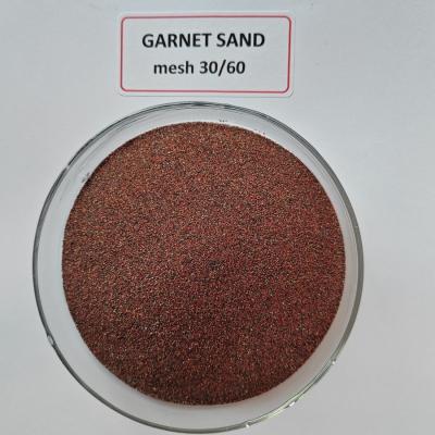 China Almandine rock Garnet Sand mesh 30/60 Abrasive for Sandblasting: Natural Abrasive medium, Mohs 7.0-7.5, Sa2.5-3 for sale