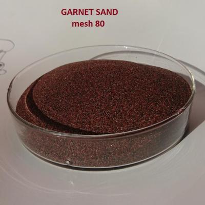 China CNC waterjet cutting Abrasive medium Almandine rock Garnet sand mesh 80 HS code 25132000 for sale
