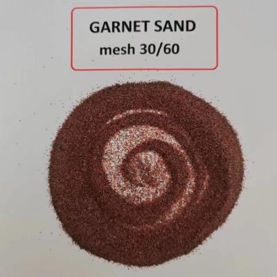 China Garnet Sand mesh 30/60 for Sandblasting: Natural Abrasive medium, Mohs 7.0-7.5, Sa2.5-3 for sale