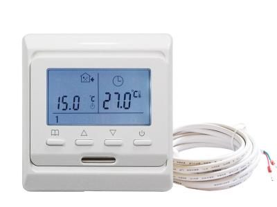 China Programmable Room Heated Floor Thermostat 16A NTC Sensor With PC Housing for sale
