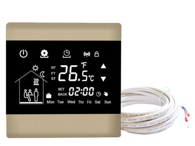 China Electric Touchscreen Programmable Thermostat Floor Heating With Self - Extinguishing PC Housing for sale
