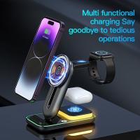 China ABS PC Wireless Phone Holder 4 In 1 Magnetic Wireless Charger For Phone for sale