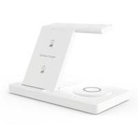 China 5 In 1 Foldable Multifunctional Abs material Wireless Charger Rohs/Ce/Fcc Black White with night light 2w for sale
