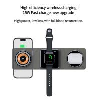 China 3 In 1 Magnetic Foldable Wireless Charging Customized Logo 9V Dual Wireless Phone Charger for sale