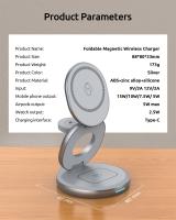 China Zinc Alloy Metal Wireless Charging 3 In 1 Wireless Charger Multiple Devices Non Rotatable for sale
