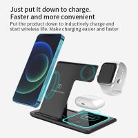 China 5 In 1 Holder Wireless Charging Stand For Apple Android 15W With LED Light for sale
