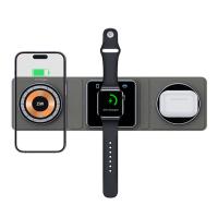 China Three-In-One Business Travel Essential Foldable Mobile Phone Watch Earphone Wireless Charger for sale